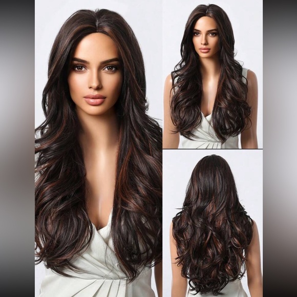 Rebellious Rose | Hair | 26 Inch Long Woman Layered Middle Part Wigs ...